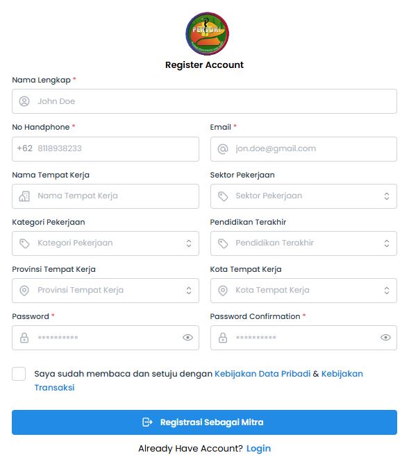 Panduan Membuat Akun / How To Create Account – Perdoki